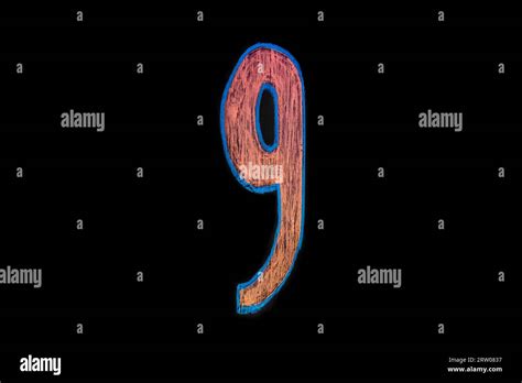 Number Nine Symbol Text Digit On A Black Background Stock Photo Alamy