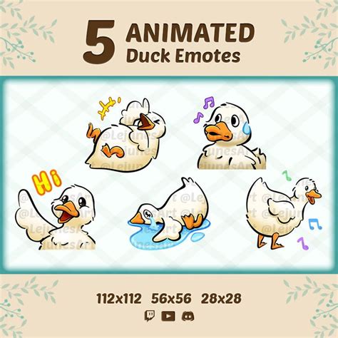 animated twitch emote streamer animated duck emote x 5 pack twitch