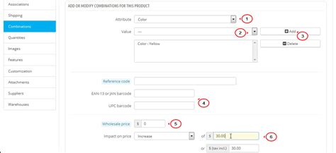 Prestashop 16x How To Set Up Attributes That Impact On Products