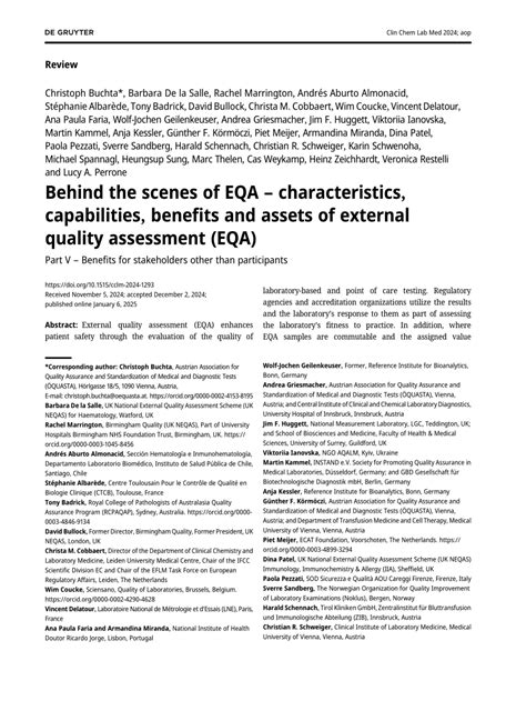 Pdf Behind The Scenes Of Eqa Characteristics Capabilities
