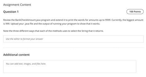 Assignment Content Question 1 100 Points Review The