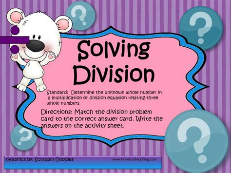Solving Division Activity Have Fun Teaching