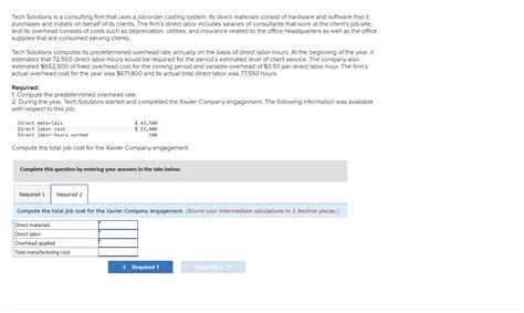 Solved Tech Solutions Is A Consulting Firm That Uses A