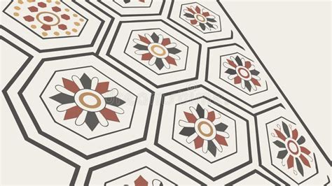Hexagon Tile Pattern Geometric Design Modern Floor Abstract Background Vector Design