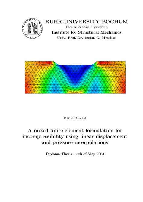 A Mixed Finite Element Formulation For Incompressibility Using Linear