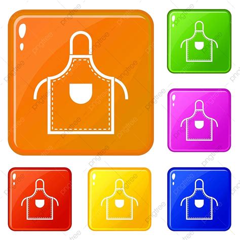 용접 앞치마 아이콘 흰색 배경에 고립 된 컬렉션 벡터 6 색상을 설정 벡터 수리 하얀 Png 일러스트 및 벡터 에 대한 무료 다운로드 Pngtree