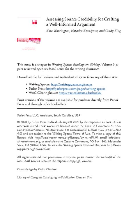 Assessing Source Credibility Download The Full Volume And Individual Chapters From Any Of