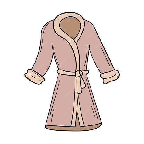 Bata De Baño Suave Con Pegatina De Garabato Vector Premium