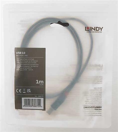 Lindy M USB Printer Cable USB A To USB B Cable Scanner And Printer Cable Anthra Line