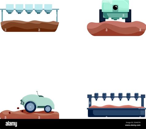 Vector Icons Featuring Different Types Of Agricultural Irrigation