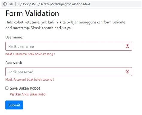Cara Membuat Form Validation Dengan Bootstrap KETUTRARE
