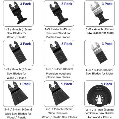 Oscillating Saw Blade 21pcs Mixed Multi Tool Kit With Universal Accessories Quick Release