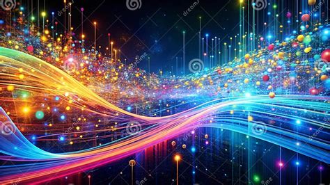 Data Stream Symphony A Visual Representation Of Information Flow Generative Ai Stock Image