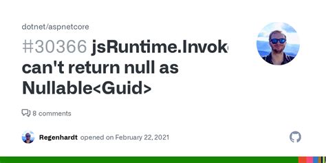 JsRuntime InvokeAsync Can T Return Null As Nullable Issue Dotnet Aspnetcore GitHub