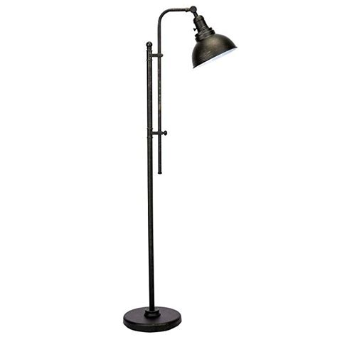 Rustic Industrial Floor Lamp Adjustable Height Metal Shade