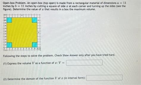 Solved Open Box Problem An Open Box Top Open Is Made From Chegg Com