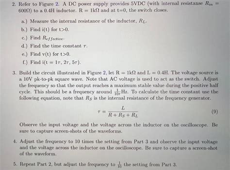 solved voltage source figure 2 rl circuit2 refer to figure