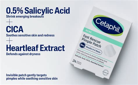 Cetaphil Fast Rescue Pimple Patches 24 Count Ultra Thin Salicylic Acid Invisible Spot Cover