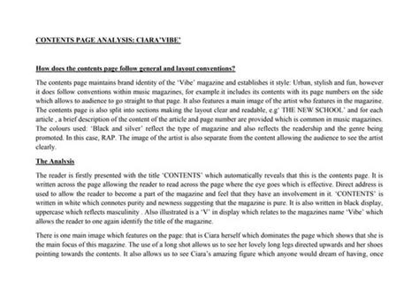 Contents Page Analysis Pdf