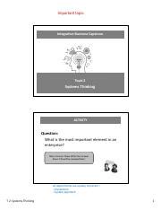 T Systems Thinking Handouts Pdf Important Topic Integrative