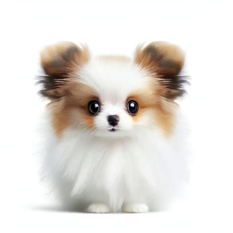 Premium Ai Image Cute Papillon Puppy Love Generative Ai