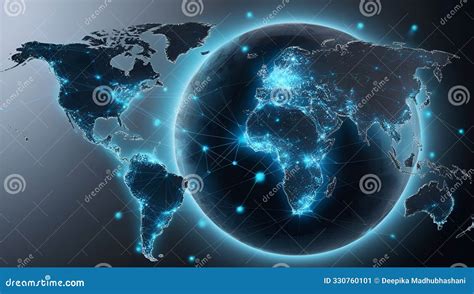 World Map Background Digital World Map Global Map Globalization Technology And Communication