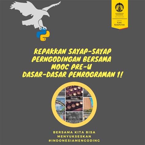 Fariz Darari On Twitter Insya Allah Saya Akan Mengampu Mooc Pre U Dasar Dasar Pemrograman 1