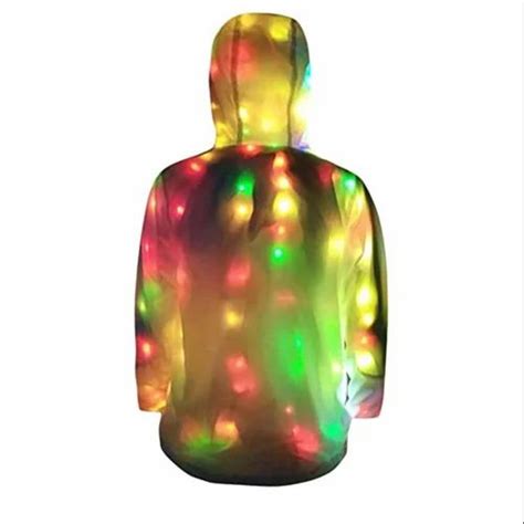 Unisex Led Jacket Landscap Mens Led Colorful Glowing Jacket Womens