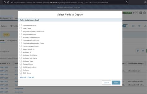 Tabular Report Surveyvista