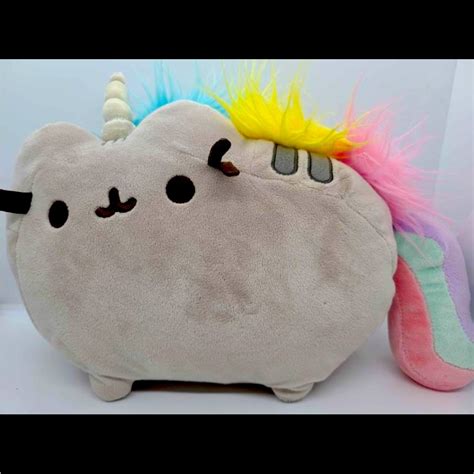12” Pusheen Cat Plush Rainbow Unicorn Stuffed Animal Gem
