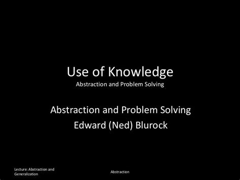 Generalization Abstraction