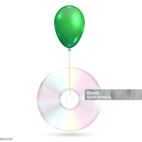 흰색 배경에 녹색 풍선이있는 Cd Dvd 벡터 그림 0명에 대한 스톡 벡터 아트 및 기타 이미지 0명 곡선 공란 Istock