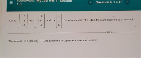 Solved Ii Homework Mylab Hw 1 Section 1 3 Question 6