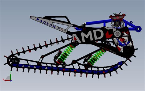 雪地摩托车solidworks 2019模型图纸下载 懒石网