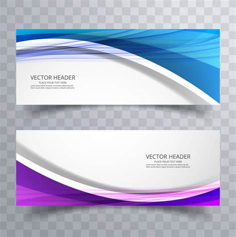 Abstract Beautiful Creative Business Wave Header Set Vector 236315