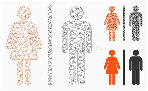 Wc Vector Mesh 2d Model And Triangle Mosaic Icon Stock Vector Illustration Of Male Connection