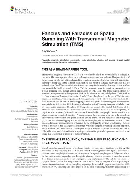 Pdf Fancies And Fallacies Of Spatial Sampling With Transcranial Magnetic Stimulation Tms