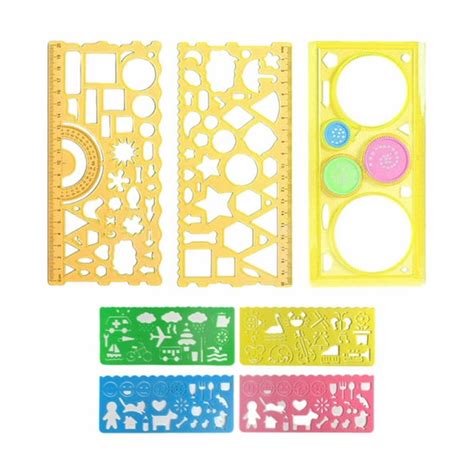 7pcs Drawing Stencils Set Portable Drawing Scale Template Drafting Stencils For Orange Walmart Ca