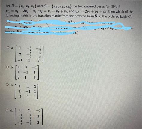 solved let b {v1 v2 v3 } and c {w1 w2 w3} be two