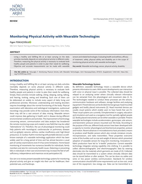 Pdf Monitoring Physical Activity With Wearable Technologies