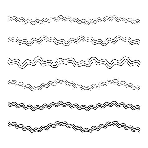 Premium Vector Wavy Line Patterns Hand Drawn Vector Abstract Design Elements Decorative Border