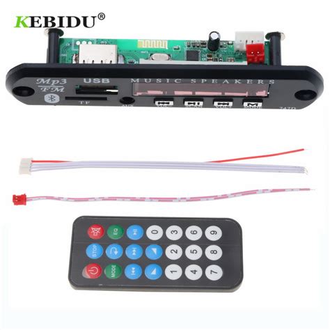 Kebidu Mp3 Wma Decoder Board 5v 12v Car Usb Bluetooth Audio Module Usb Fm Aux Radio With Remote