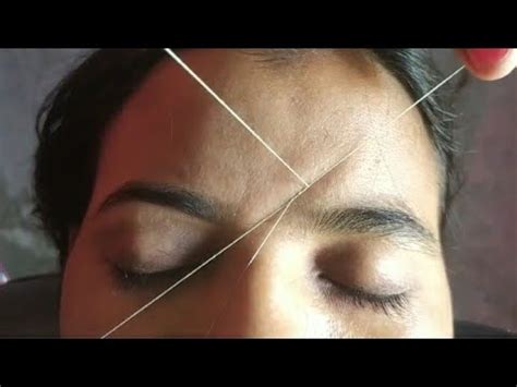 Thik to thin eyebrows threading tutorial for beginners, Perfect shape of eyebrows threading ...