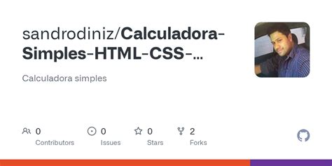 Github Sandrodinizcalculadora Simples Html Css Javascript Calculadora Simples