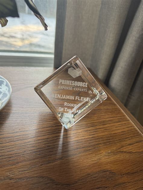 Some New Office Hardware Very Honored To Have Received “rookie Of The Year” At The All Company