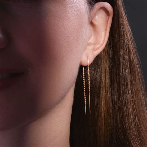 Серьги золотые 585 женские длинные висячие протяжки, UVI Ювелирочка ...