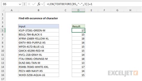 Find Nth Occurrence Of Character Excel Formula Exceljet