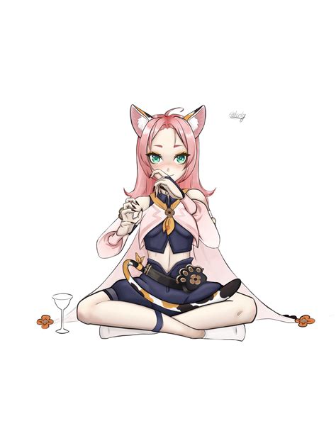 Chill Evening Diona Genshin Impact Hoyolab