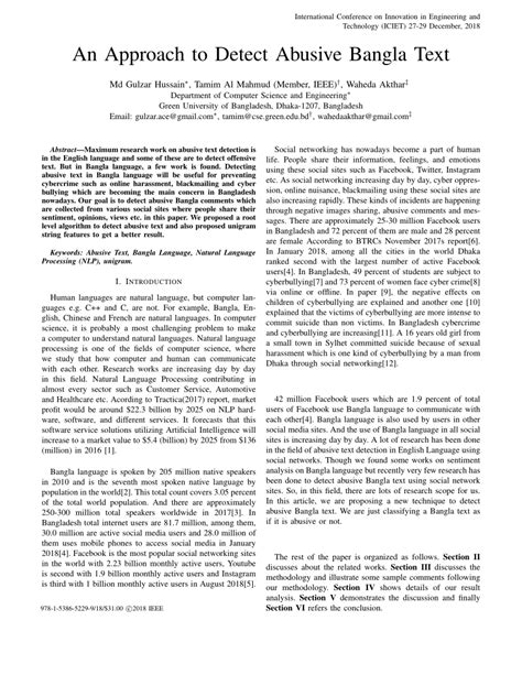 Pdf An Approach To Detect Abusive Bangla Text