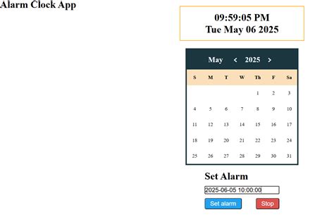 Alarm Clock App Using HTML CSS In VanillaJS With Source Code